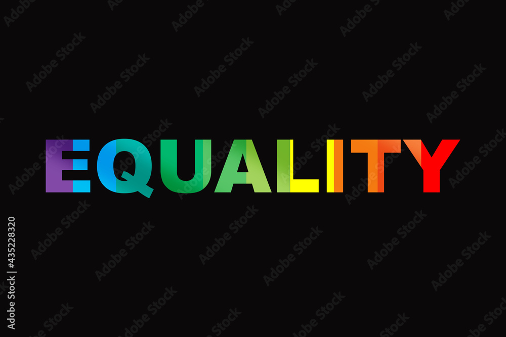 LGBT equality symbol lettering on black background. Diversity freedom ...