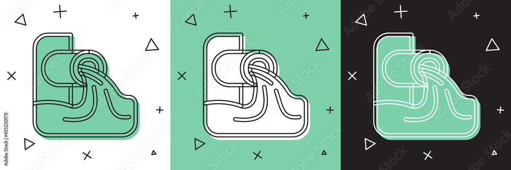 Set Wastewater icon isolated on white and green, black background ...