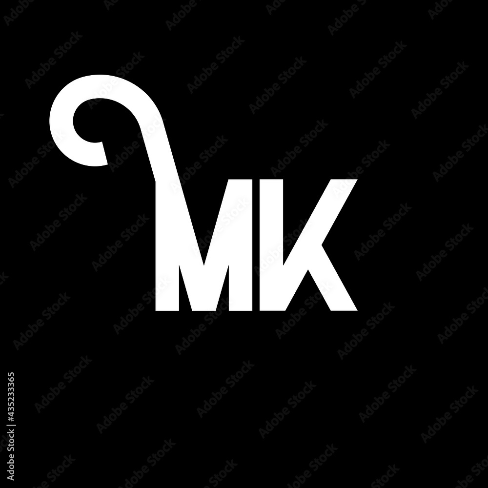 MK Letter Logo Design. Initial letters MK logo icon. Abstract letter MK ...