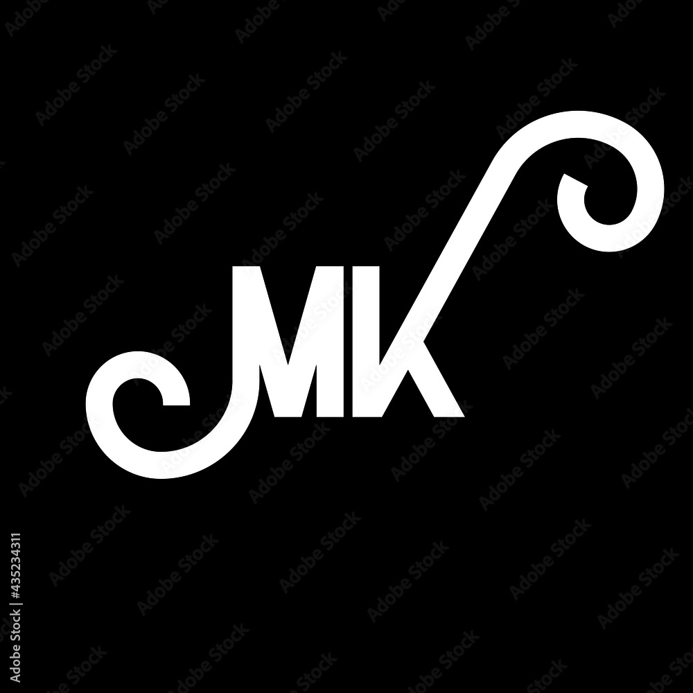 MK Letter Logo Design. Initial letters MK logo icon. Abstract letter MK ...