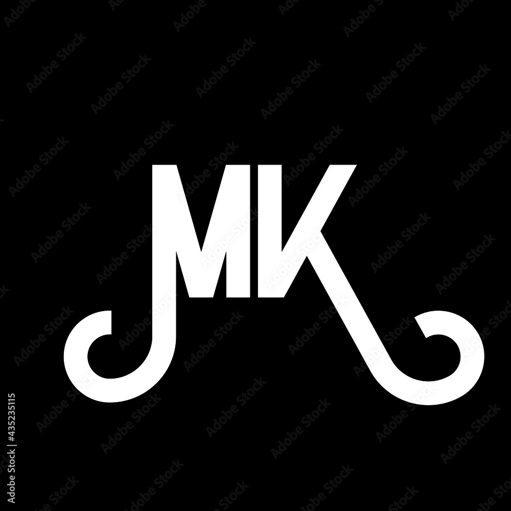 MK Letter Logo Design. Initial letters MK logo icon. Abstract letter MK ...