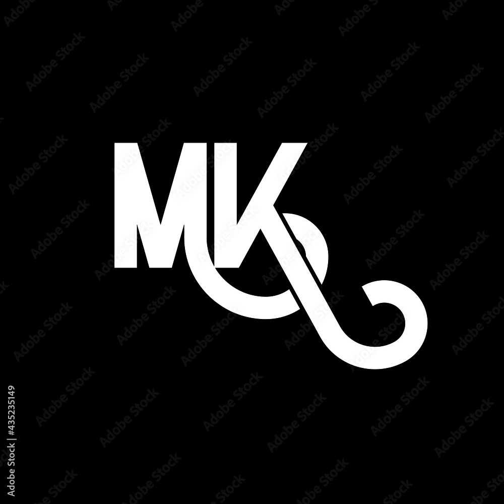 MK Letter Logo Design. Initial letters MK logo icon. Abstract letter MK ...