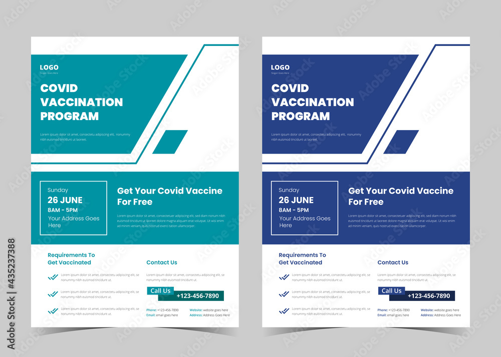 Vaccination flyer design. Vaccine leaflet template. Injection flyer ...