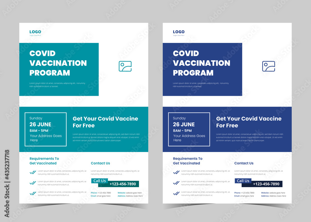 Vaccination flyer design. Vaccine leaflet template. Injection flyer ...