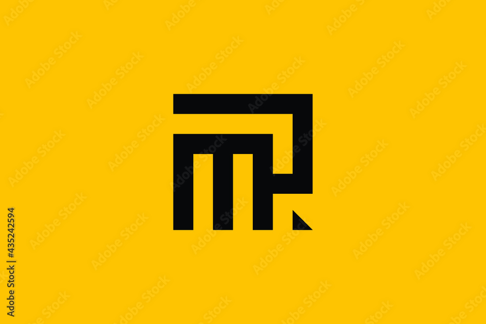 MR logo letter design on luxury background. RM logo monogram initials ...