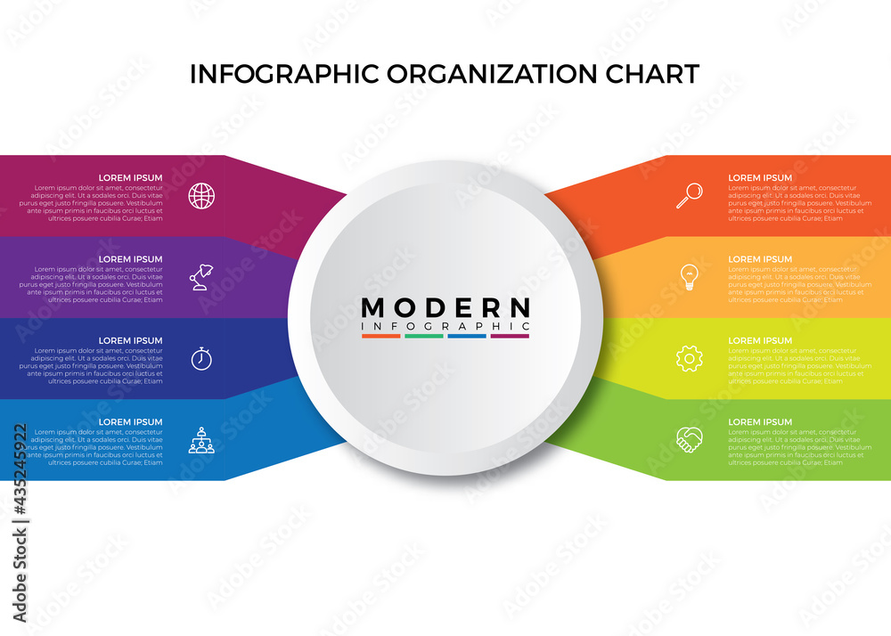 Colorful Infographic organization chart. Infographics for business ...