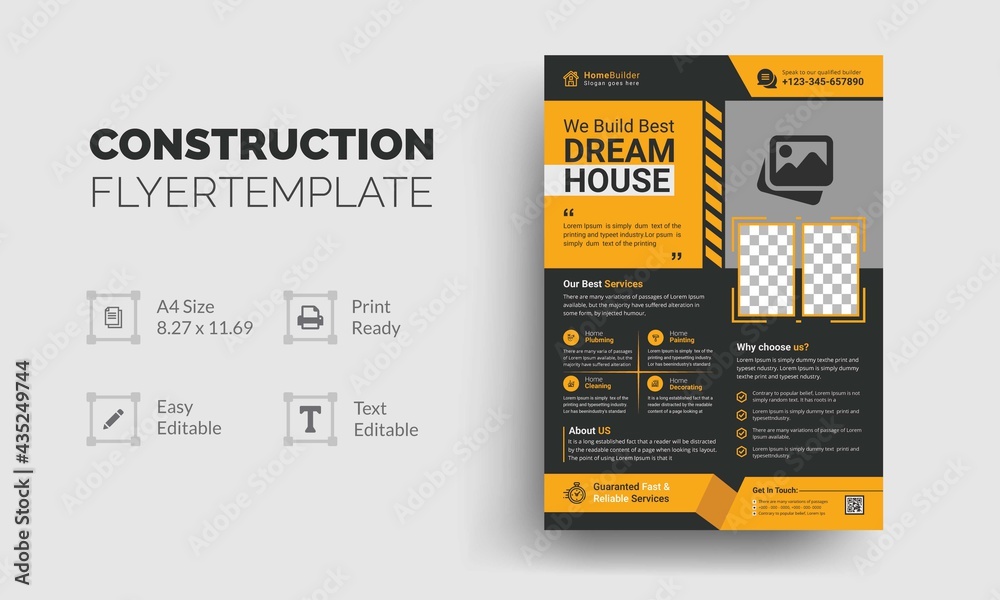 Construction flyer design for Construction Company plumbing., painting ...