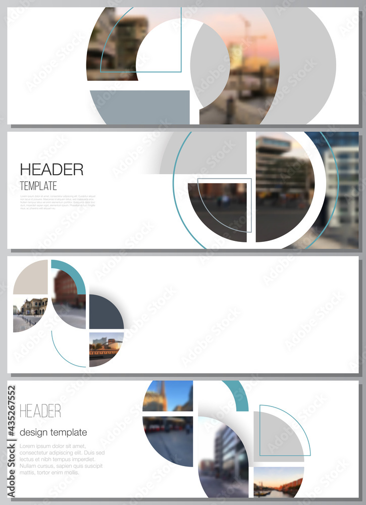 Vector layout of headers, banner design templates for website footer ...