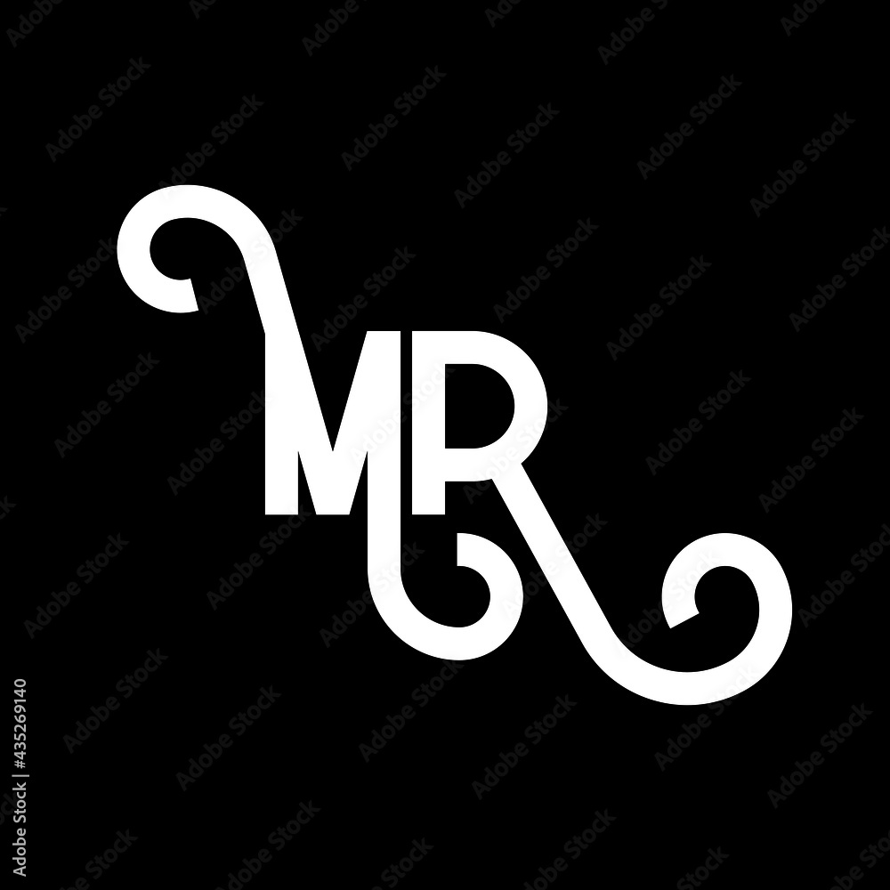 MR Letter Logo Design. Initial letters MR logo icon. Abstract letter MR ...