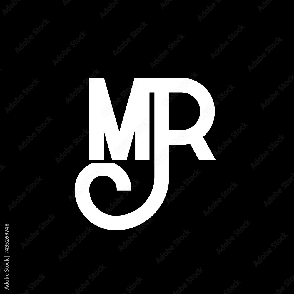 MR Letter Logo Design. Initial letters MR logo icon. Abstract letter MR ...
