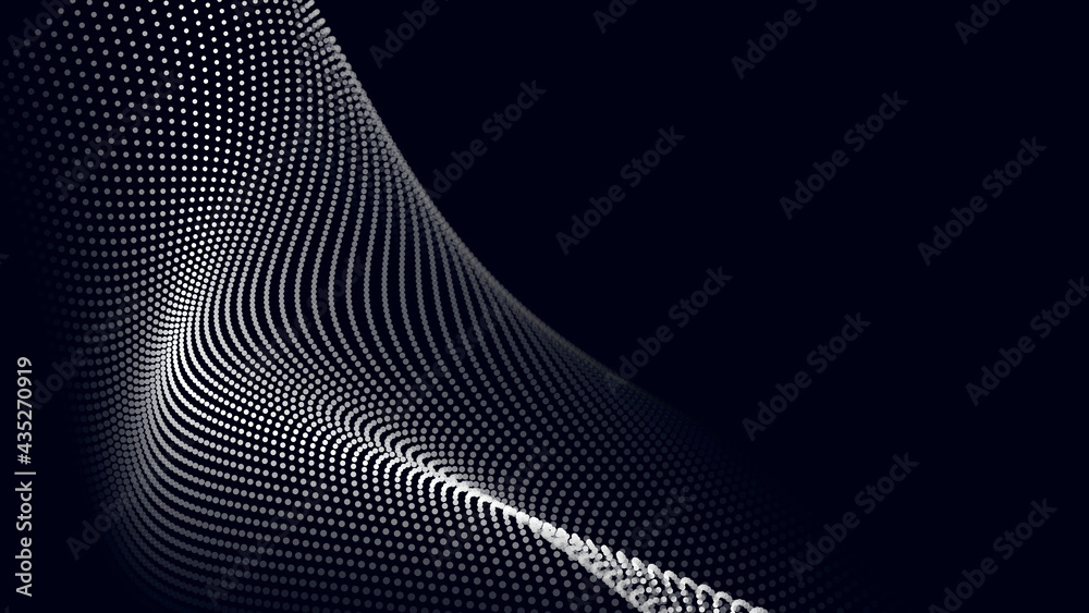 Abstract digital wave of particles. Futuristic point wave. Technology ...