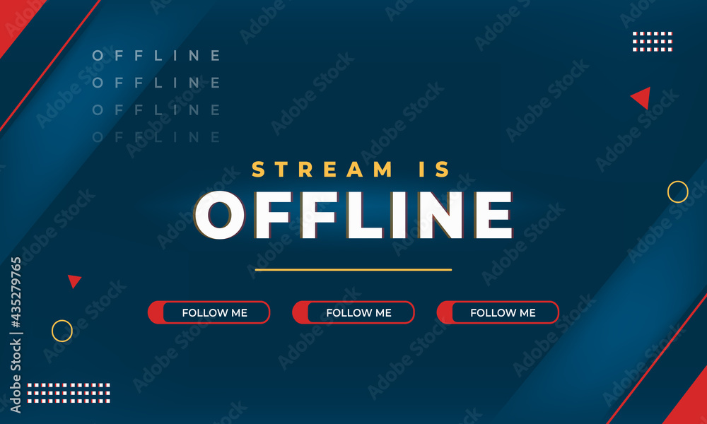 Stream is offline Screen Design. Vector art Blue and Red Theme Stock ...