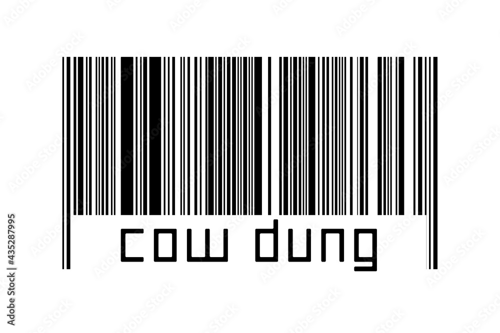 Barcode on white background with inscription cow dung below Stock ...