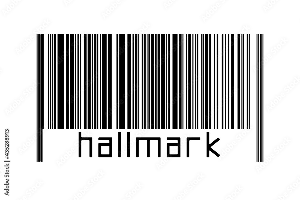 Digitalization concept. Barcode of black horizontal lines with ...