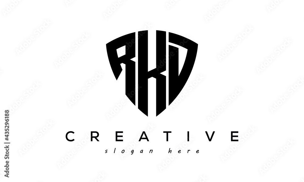RKD letters creative logo with shield Stock Vector | Adobe Stock