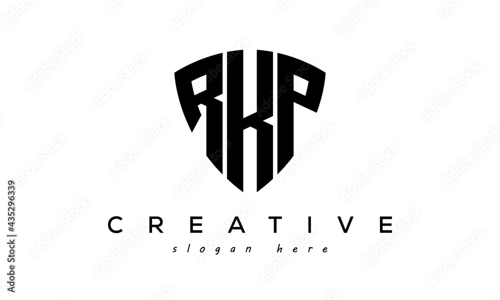 RKP letters creative logo with shield Stock Vector | Adobe Stock