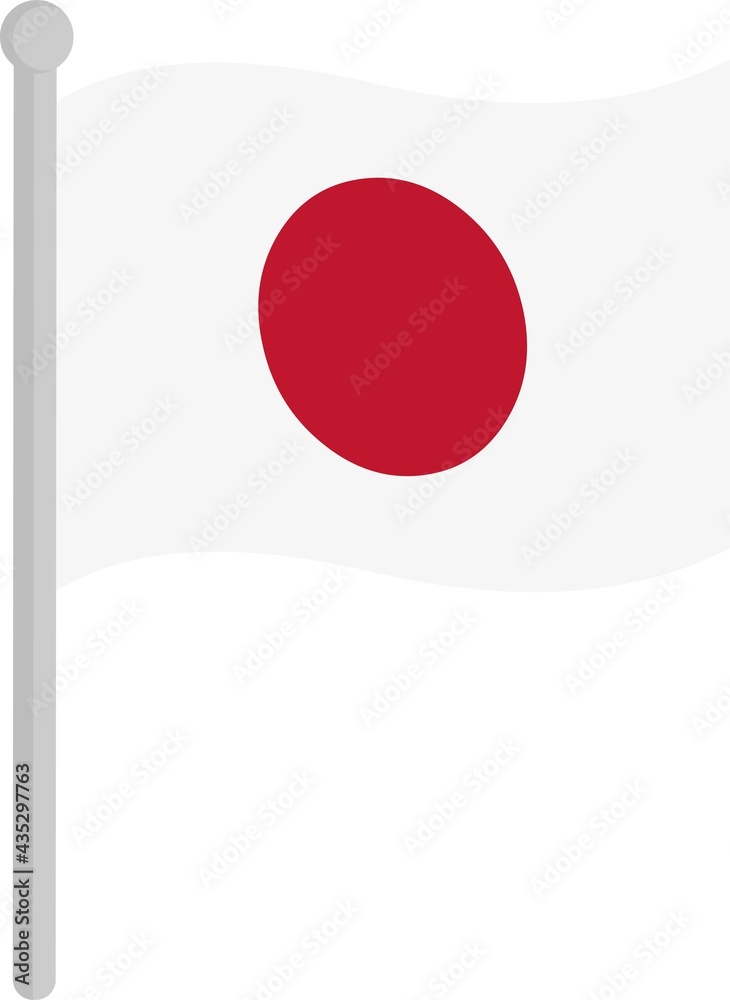 Vector illustration of emoticon of the flag of japan on a pole Stock ...