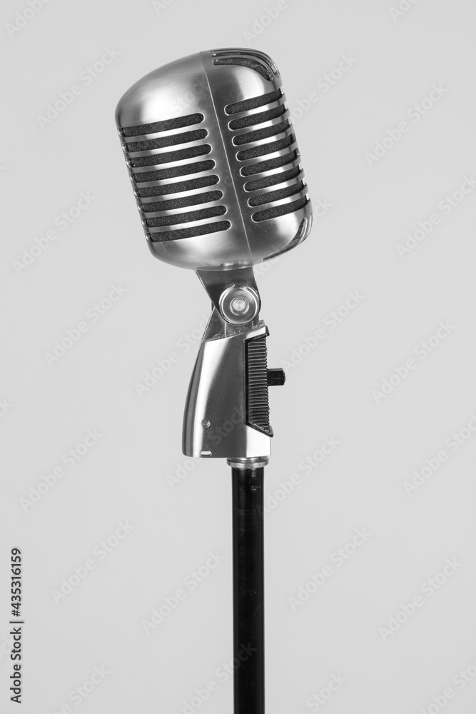 Vintage microphone for singing. Characteristic microphone of the 50s ...