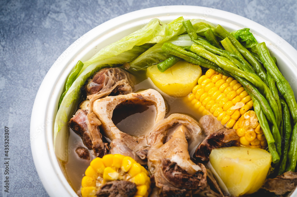 Bulalo- is a beef dish from the Philippines. It is a light colored soup ...