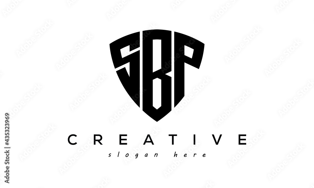 SBP letters creative logo with shield Stock Vector | Adobe Stock