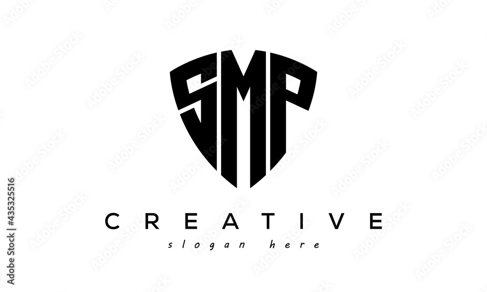 SMP letters creative logo with shield Stock Vector | Adobe Stock