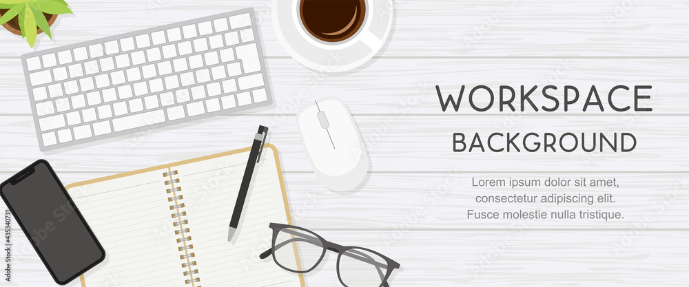 Workspace Banner Frame Vector Art 作業スペースのバナー背景 Stock Vector | Adobe Stock