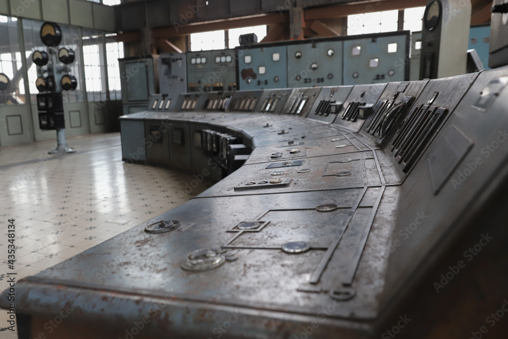 Control Panel of an old Power Plant Stock Photo | Adobe Stock