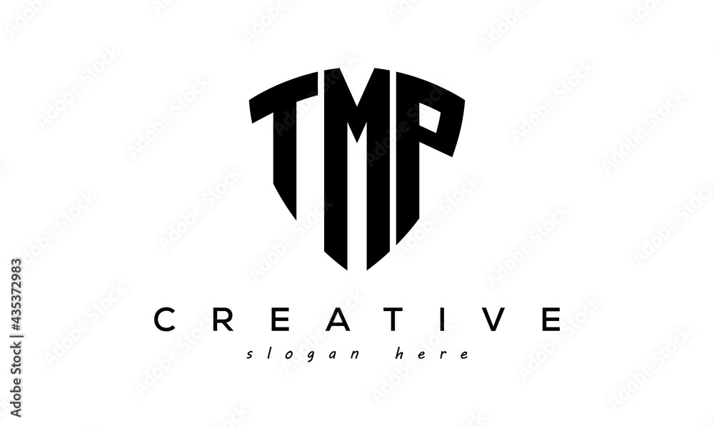 TMP letters creative logo with shield Stock Vector | Adobe Stock