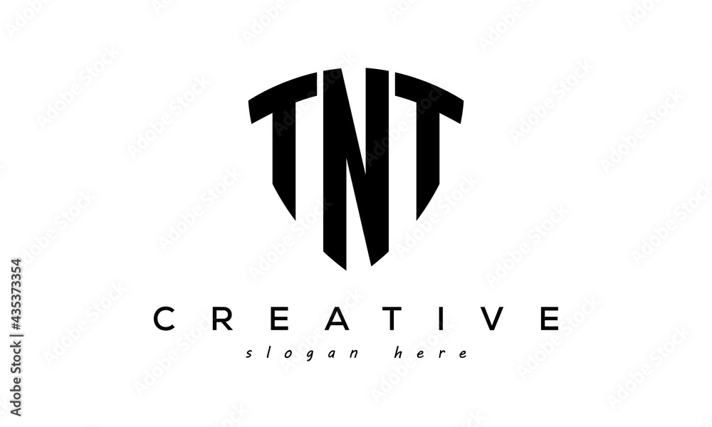 TNT letters creative logo with shield Stock Vector | Adobe Stock
