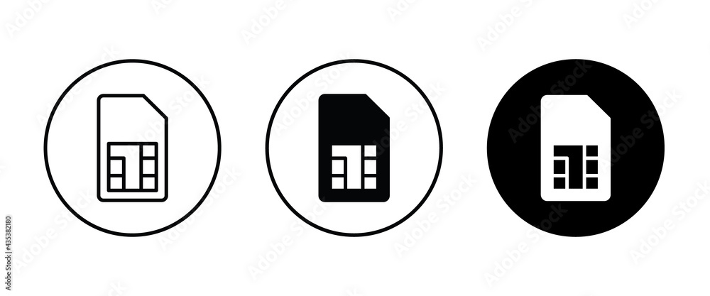 Vecteur Stock SIM card icons button, vector, sign, symbol, logo ...