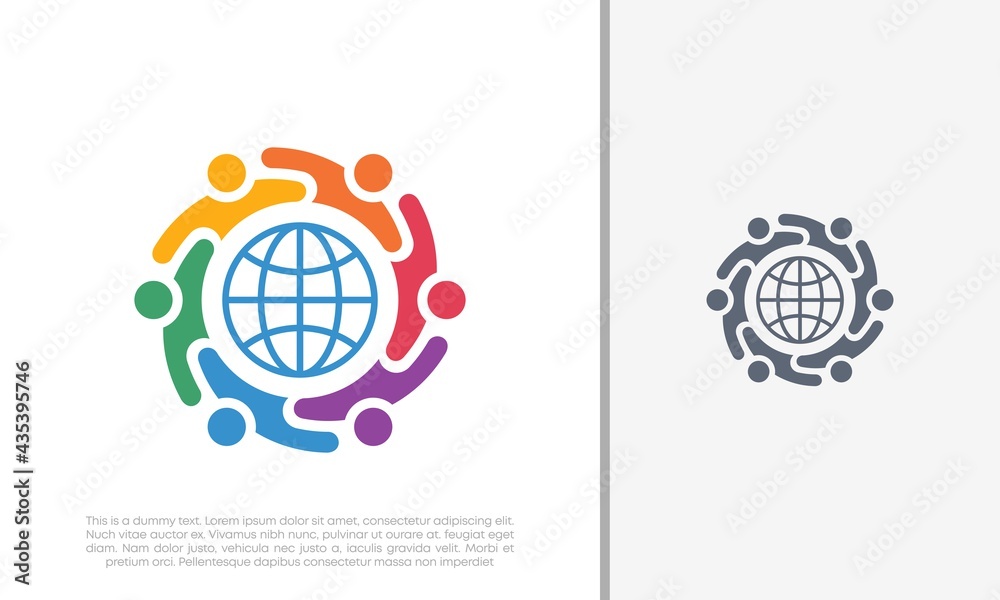 Global Community Logo Icon Elements Template. Community human Logo ...