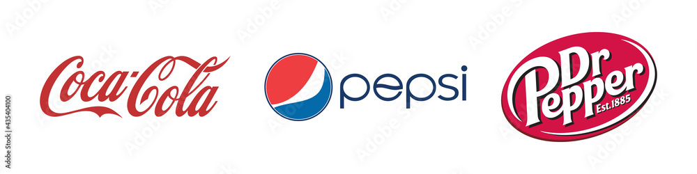 Top drink company brand logo set.Editorial image. VINNITSIA, UKRAINE. MAY 20, 2021. Stock Vector ...