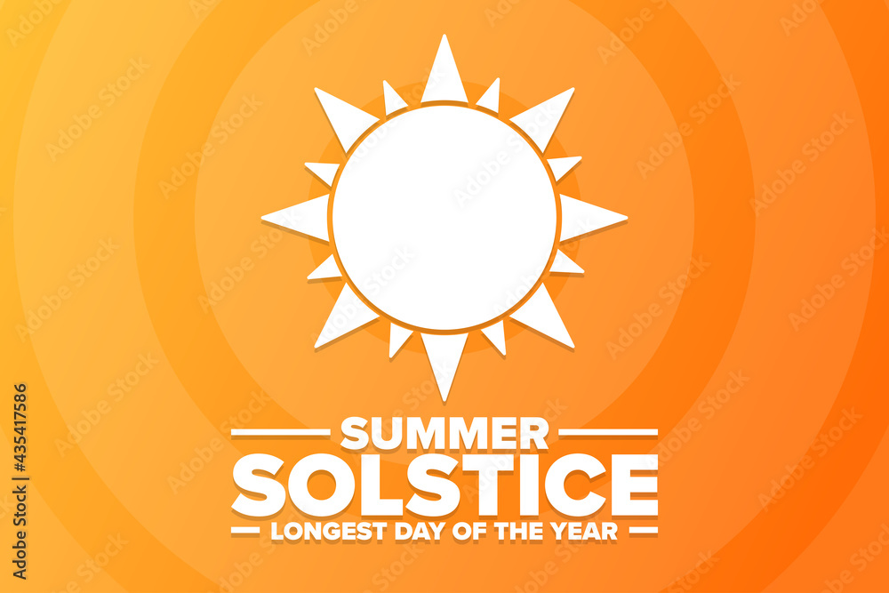 Summer Solstice. Longest day of the year. Holiday concept. Template for ...