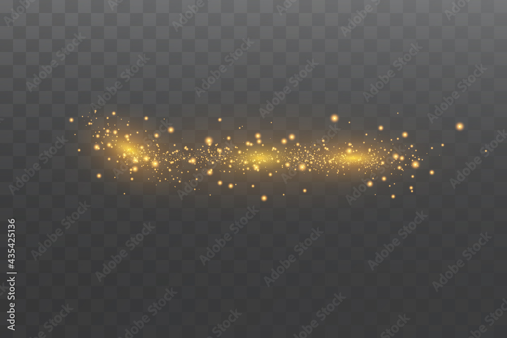Light effect. Background of sparkling particles. Glittering elements on ...