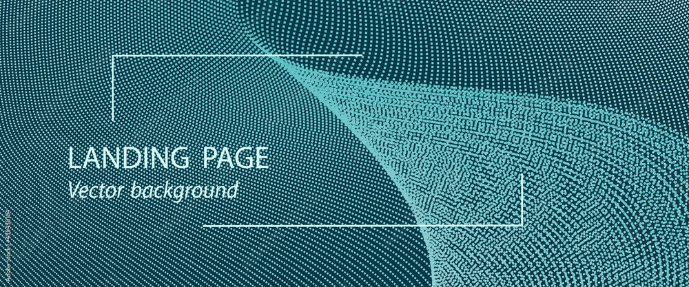 Turquoise landing page, banner template. Textured background with light ...