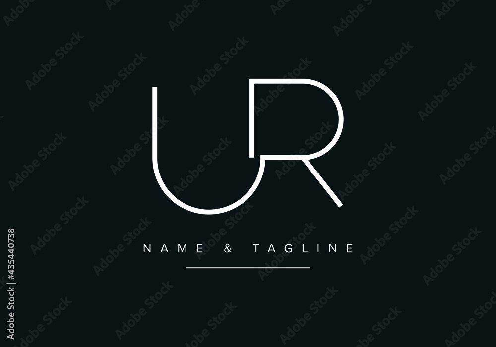 Abstract alphabet letter icon Logo UR Stock Vector | Adobe Stock