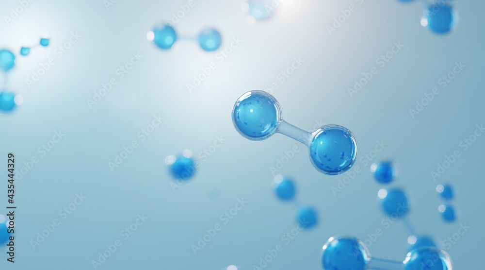 Hydrogen Molecule, New Green Energy Water Fuel Cell Future Hydrogen, 3D ...