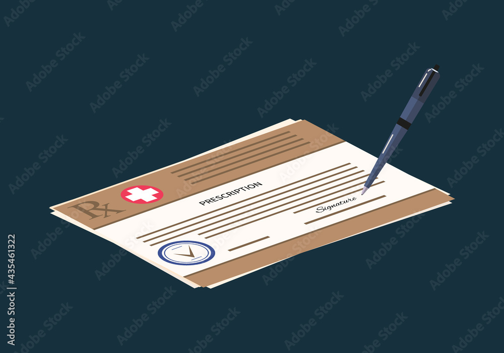 Prescription form, blank rx . Medical paper document. Doctor's ...