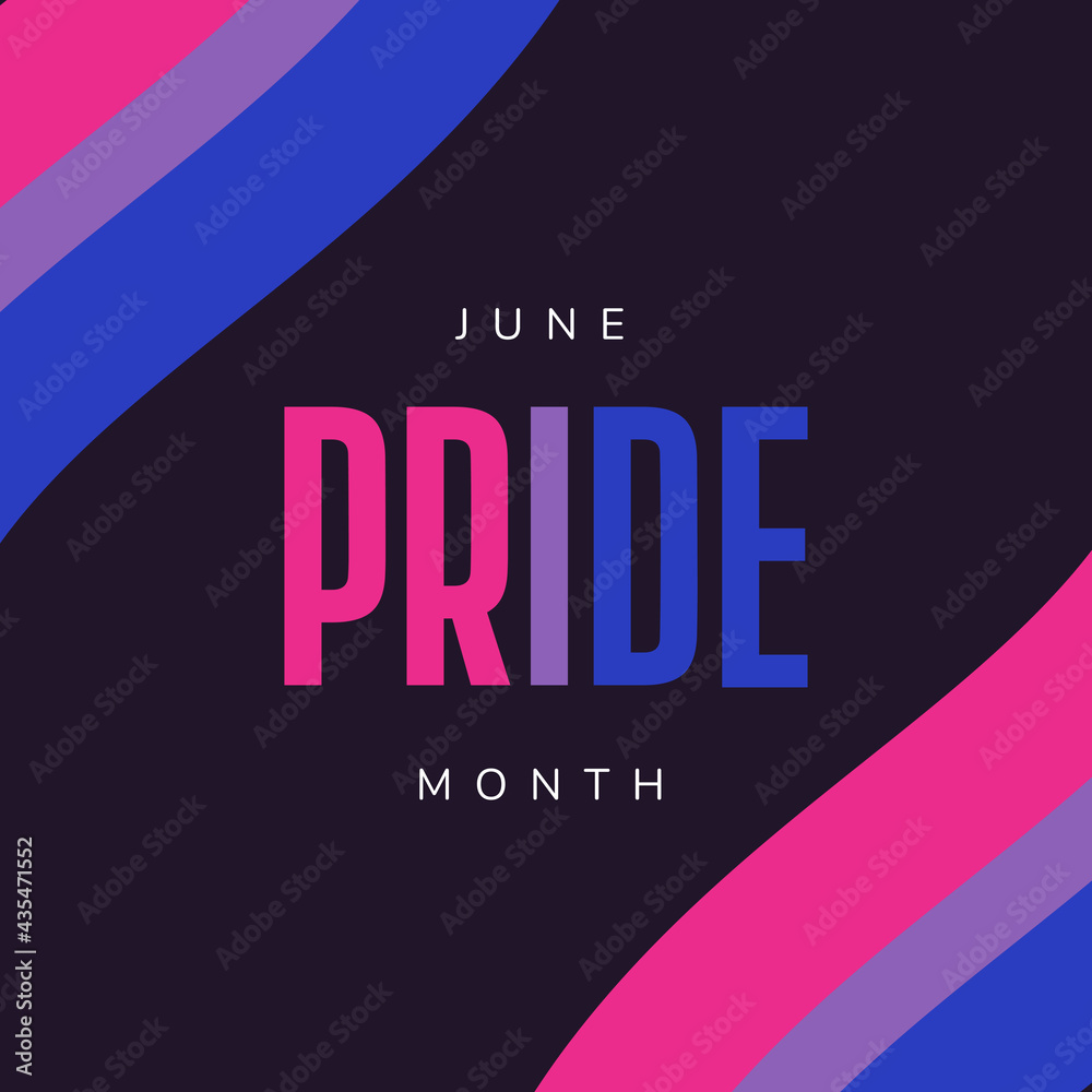 Pride month june . Bisexuality flag. LGBT, LGBTQ, LGBTQ + Template ...