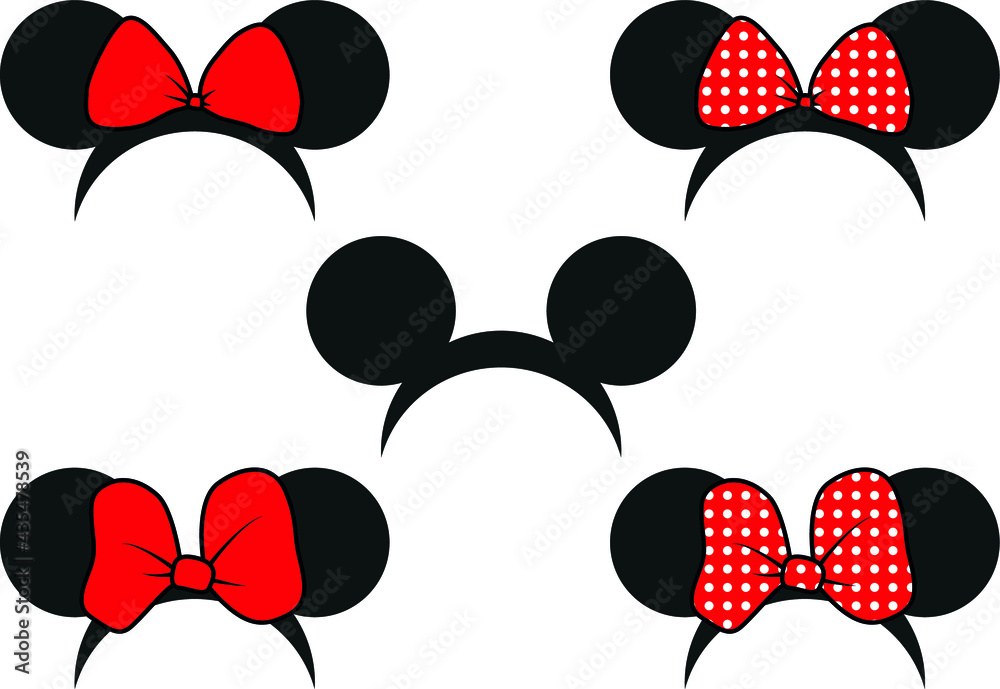 Round ears mask mouse vector isolated on white background Stock Vector ...