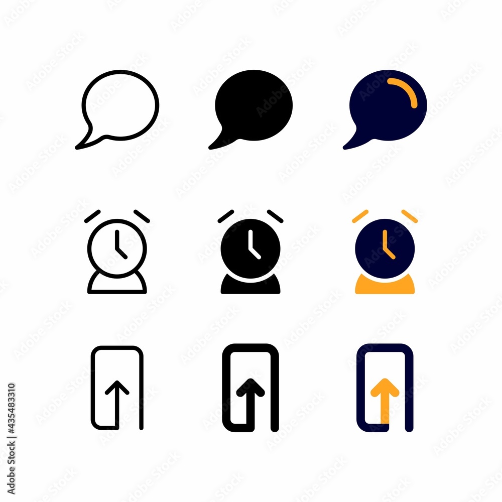 talk icon set with three style for presentation, poster, banner, and ...