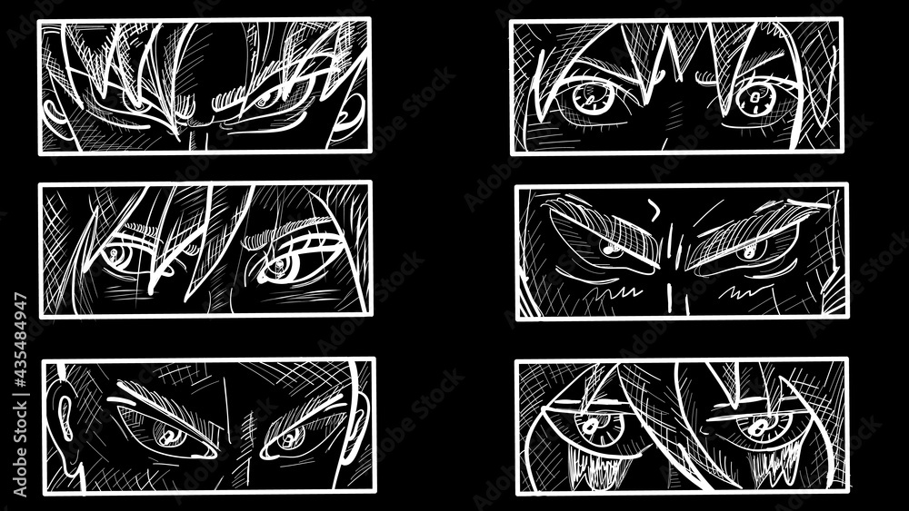 Japanese manga faces. Anime characters. Pre-made prints. Every ...