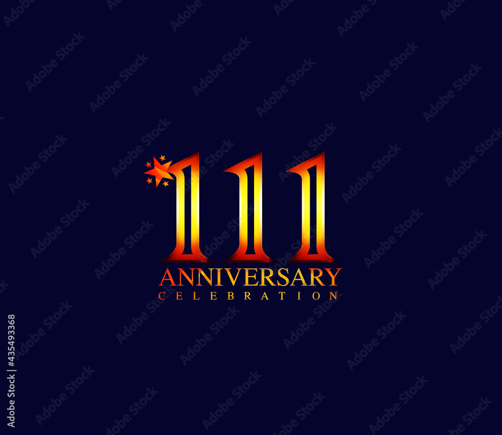 Bright Color Star Design Shape element, 111 Year Anniversary ...