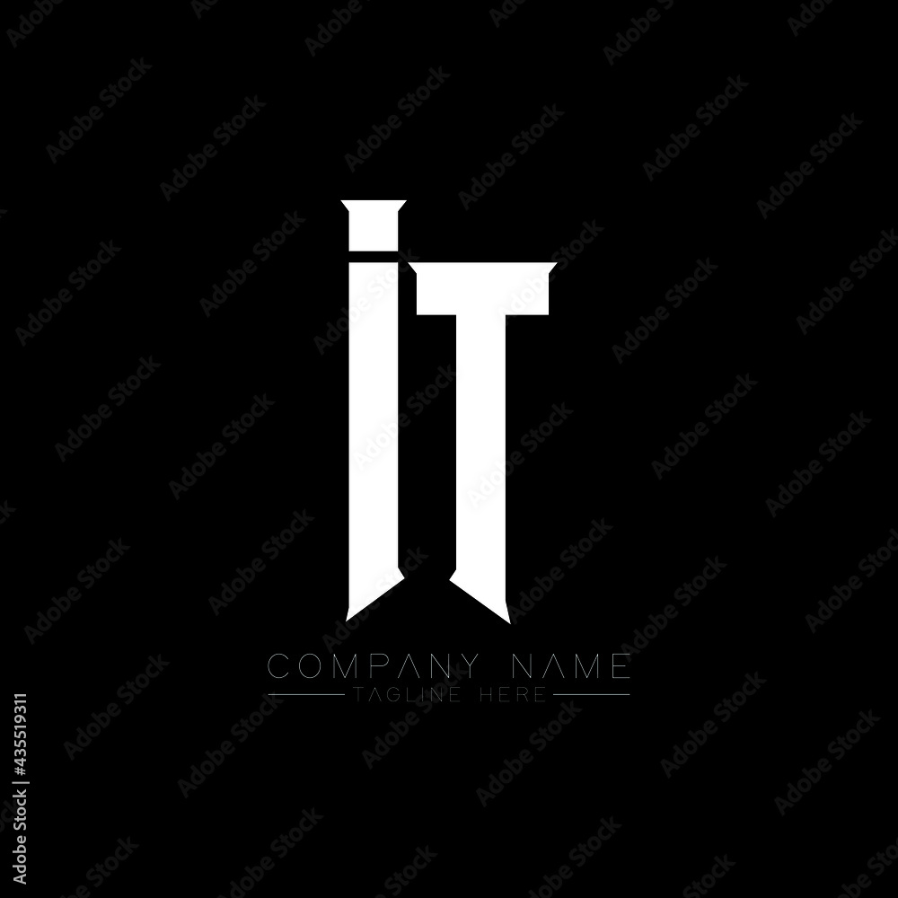 IT logo. IT Letter Logo Design. Initial letters IT gaming's logo icon ...