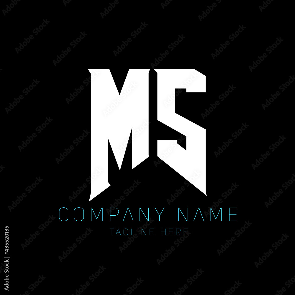 MS logo. MS Letter Logo Design. Initial letters MS gaming's logo icon ...