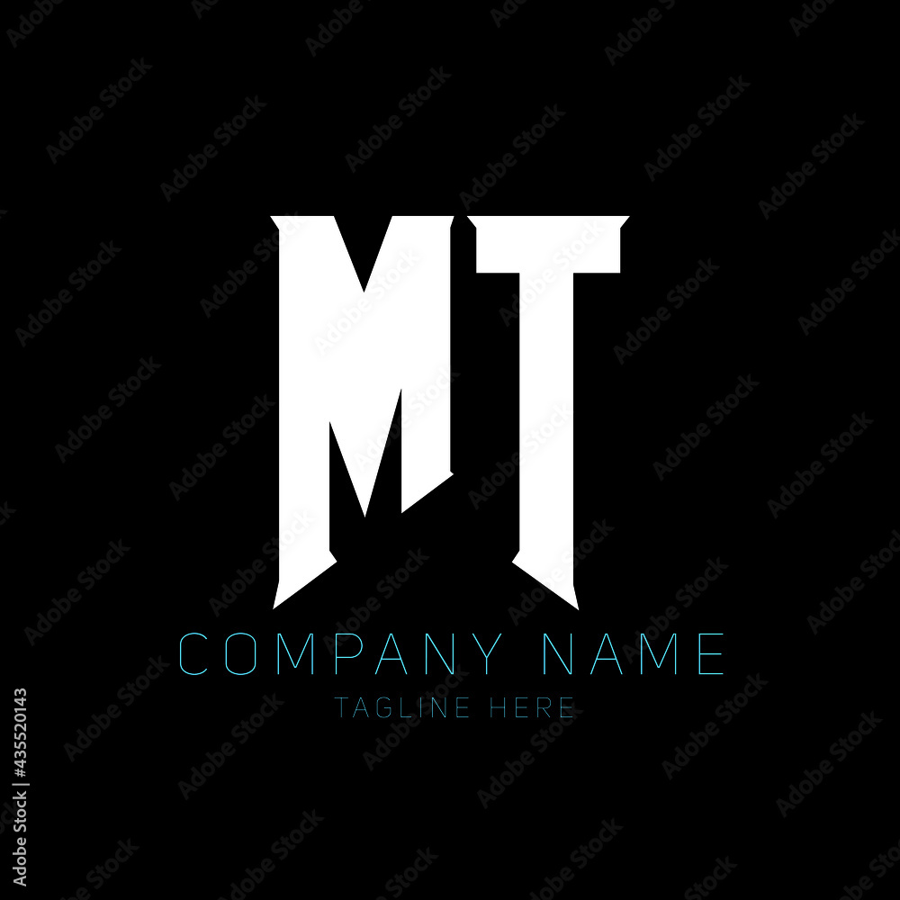 MT logo. MT Letter Logo Design. Initial letters MT gaming's logo icon ...
