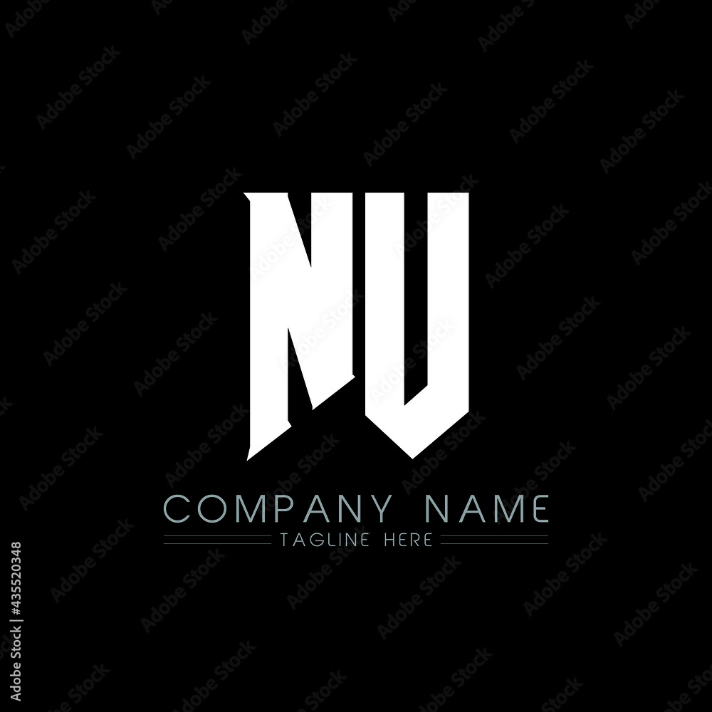 NU logo. NU Letter Logo Design. Initial letters NU gaming's logo icon ...