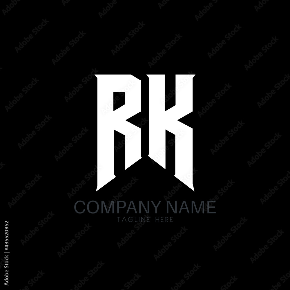 RK Letter Logo Design. Initial letters RK gaming's logo icon for ...