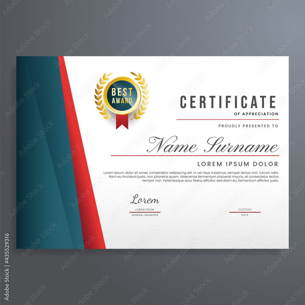 Certificate template vector, multipurpose certificate design with dark ...