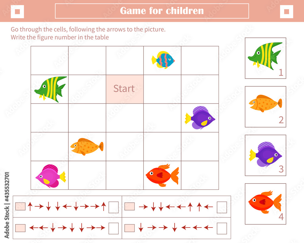 A game for children. Development of spatial thinking. Go through the ...